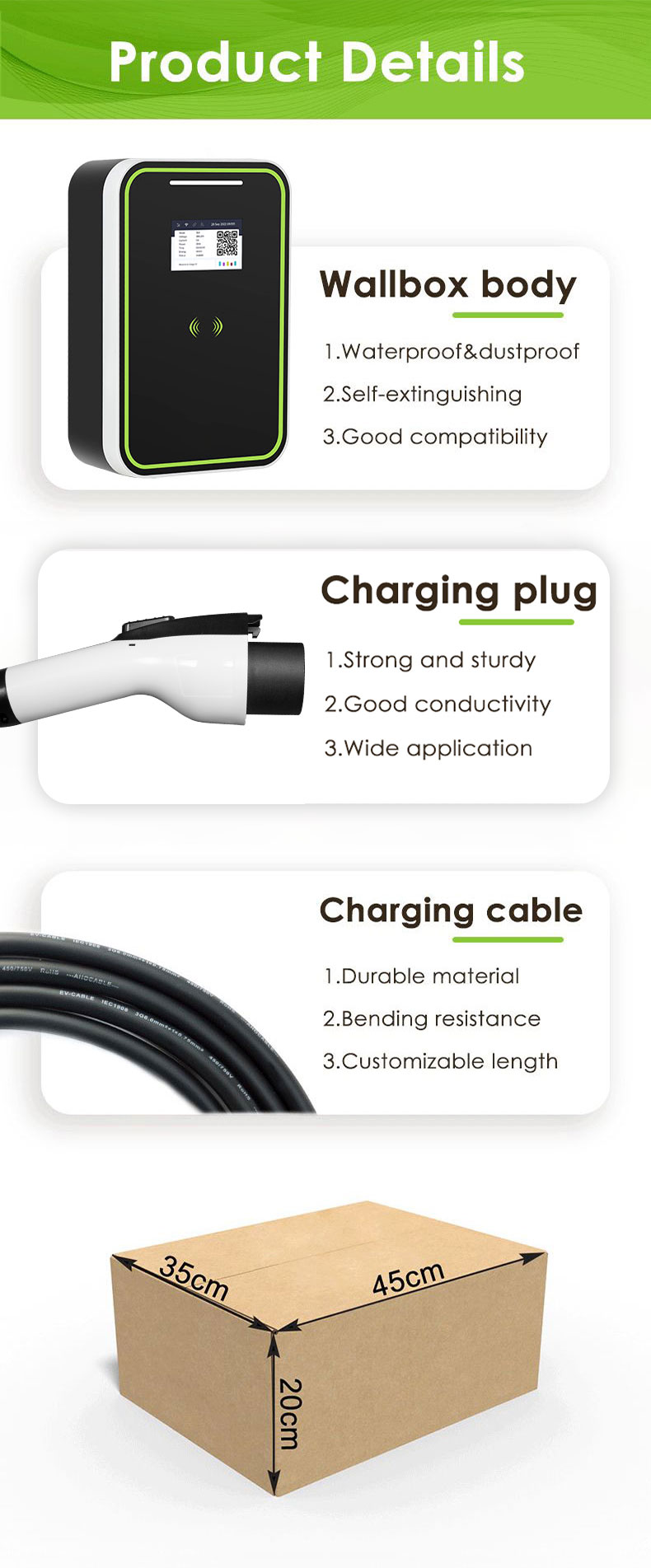 Wholesale EV Charging Station 32A 7KW 1Phase EVSE Wallbox GB/T Electric ...
